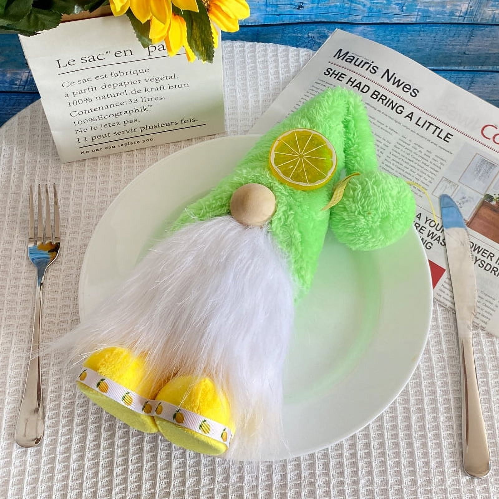 KYAIGUO Gnome Doll Summer Lemon Faceless Doll Plush Doll Fine ...