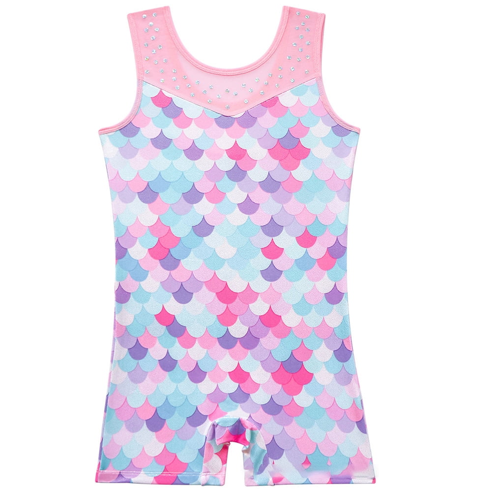 KYAIGUO Gymnastics Leotards with Shorts for Girls Flower Sparkly ...