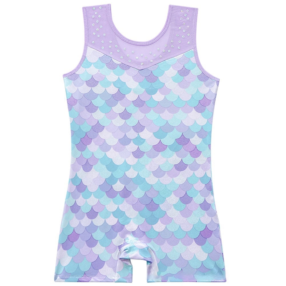 KYAIGUO Gymnastics Leotards with Shorts for Girls Flower Sparkly ...