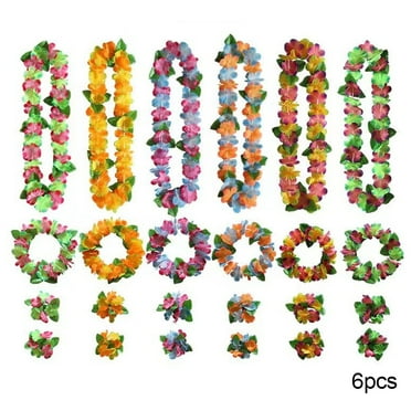 SYNCFUN 24 Pcs Hawaiian Leis Colorful Tropical Flower Leis Luau Party ...