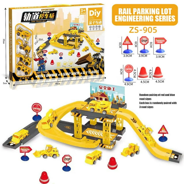 KYAIGUO Kids Baby Small Car Toy Sets Car Parking Toys Pull-Back Car Toy ...