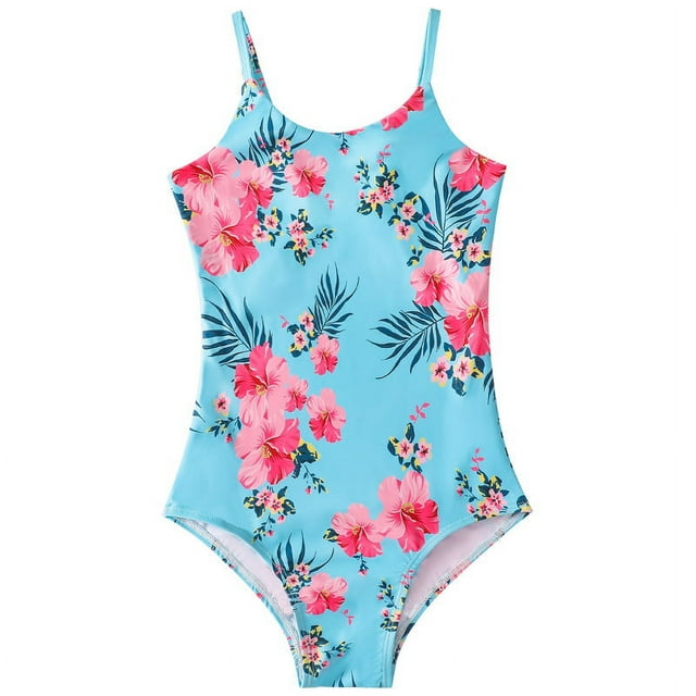 KYAIGUO Kids Girls One Piece Swimwear Quick Dry Swimsuit Summer Beach ...