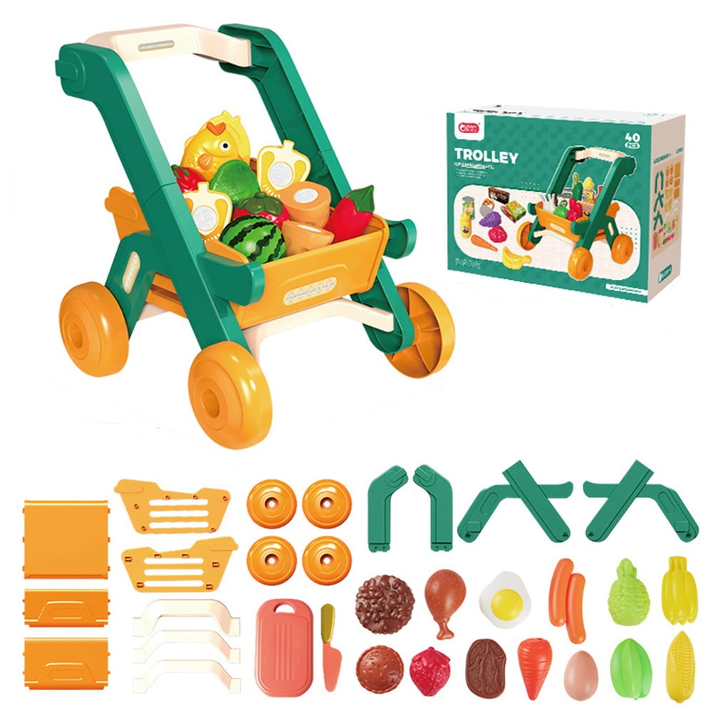 KYAIGUO Kids Shopping Cart Toy, Toddler Shopping Cart, Pretend Play ...