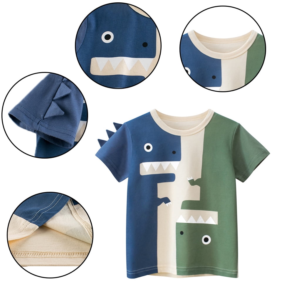 KYAIGUO Kids Toddle Baby T-Shirt Short Sleeve Summer Tees Neck Pullover ...