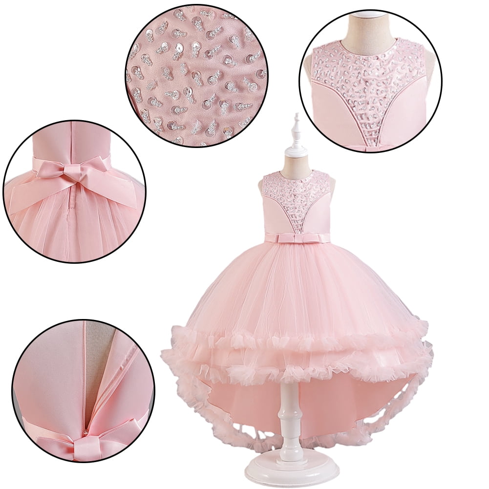 KYAIGUO Little Girls' Princess Dresses Flower Girl Tulle Dress Sequin ...