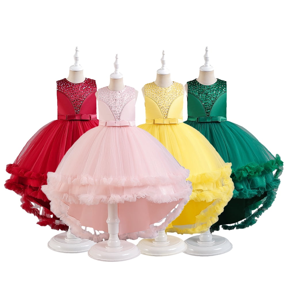 KYAIGUO Little Girls' Princess Dresses Flower Girl Tulle Dress Sequin ...