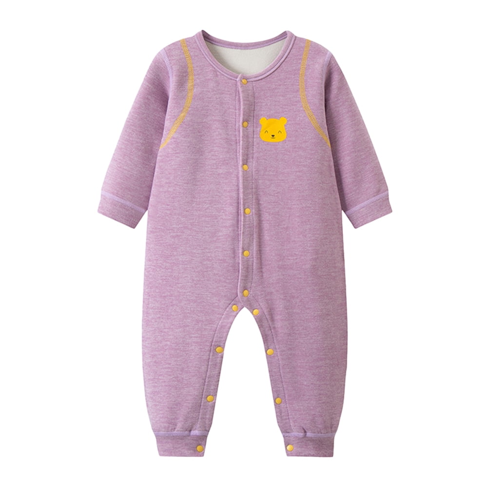 KYAIGUO Newborn Baby Girls Boys Onesie Pajamas, Fall Winter Thermal ...