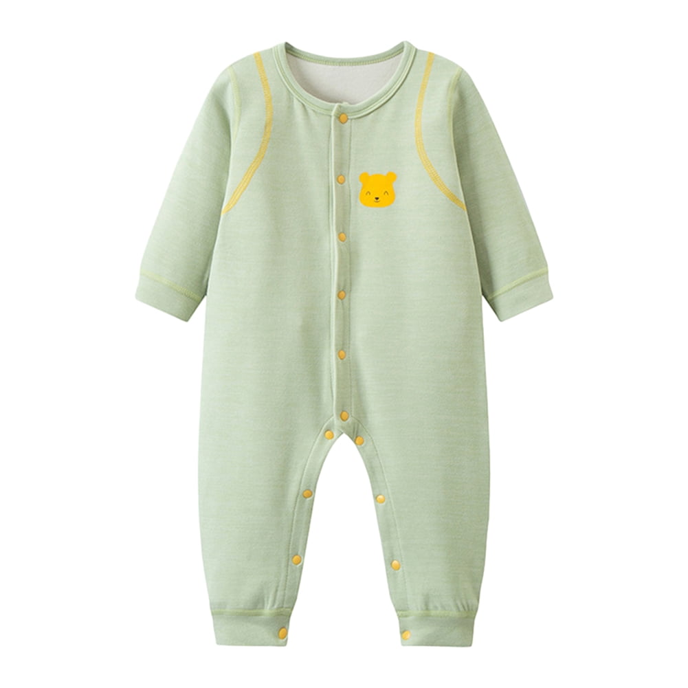 KYAIGUO Newborn Baby Girls Boys Onesie Pajamas, Fall Winter Thermal ...