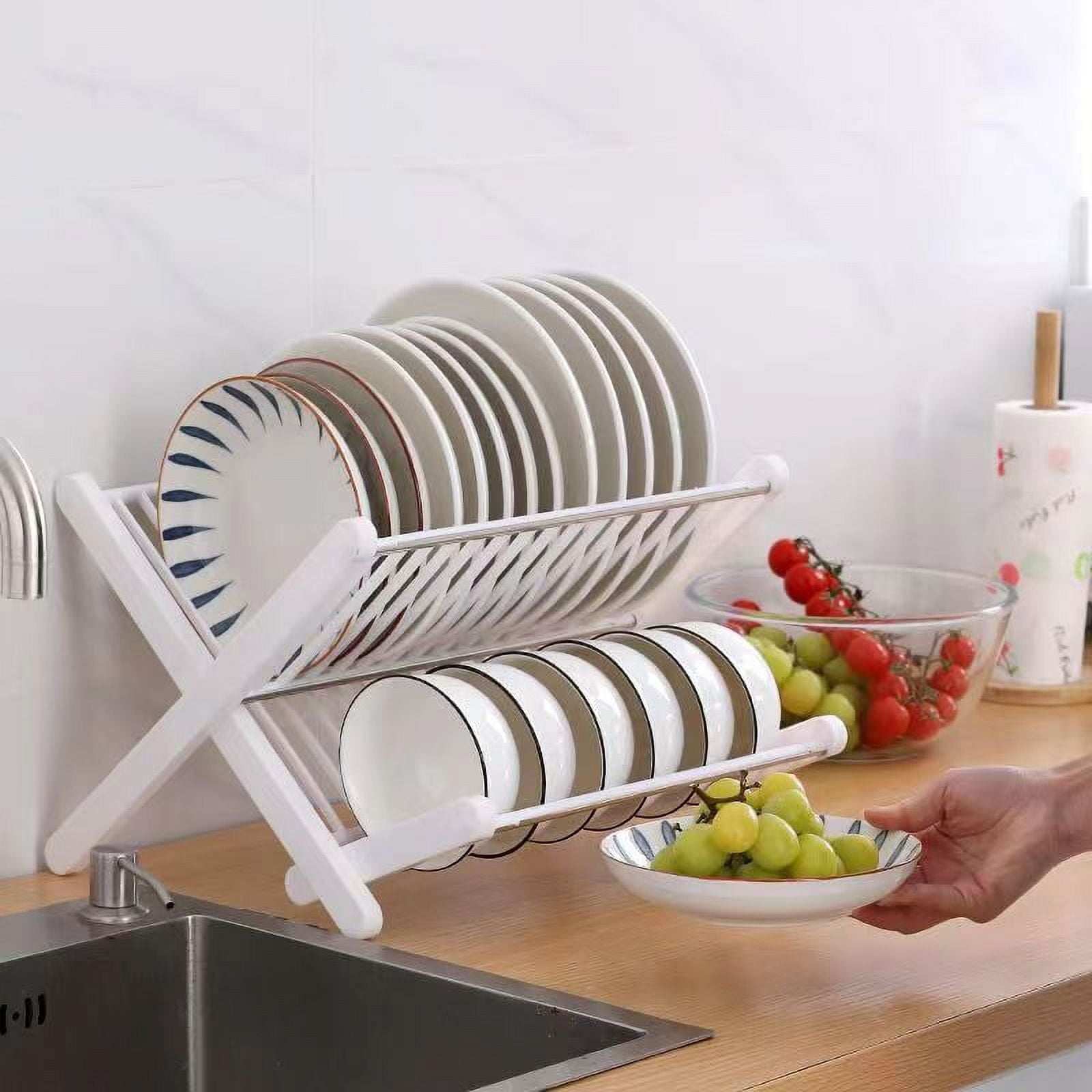 KYAIGUO Slot Kitchen Dish Rack 14.8x10.2x9.8inch Dish Drying Rack ...