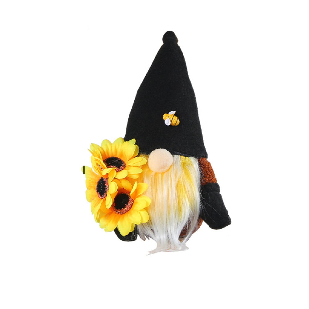KYAIGUO Sunflower Garden Gnome Oranments Spring Bee Gnome Decoration ...