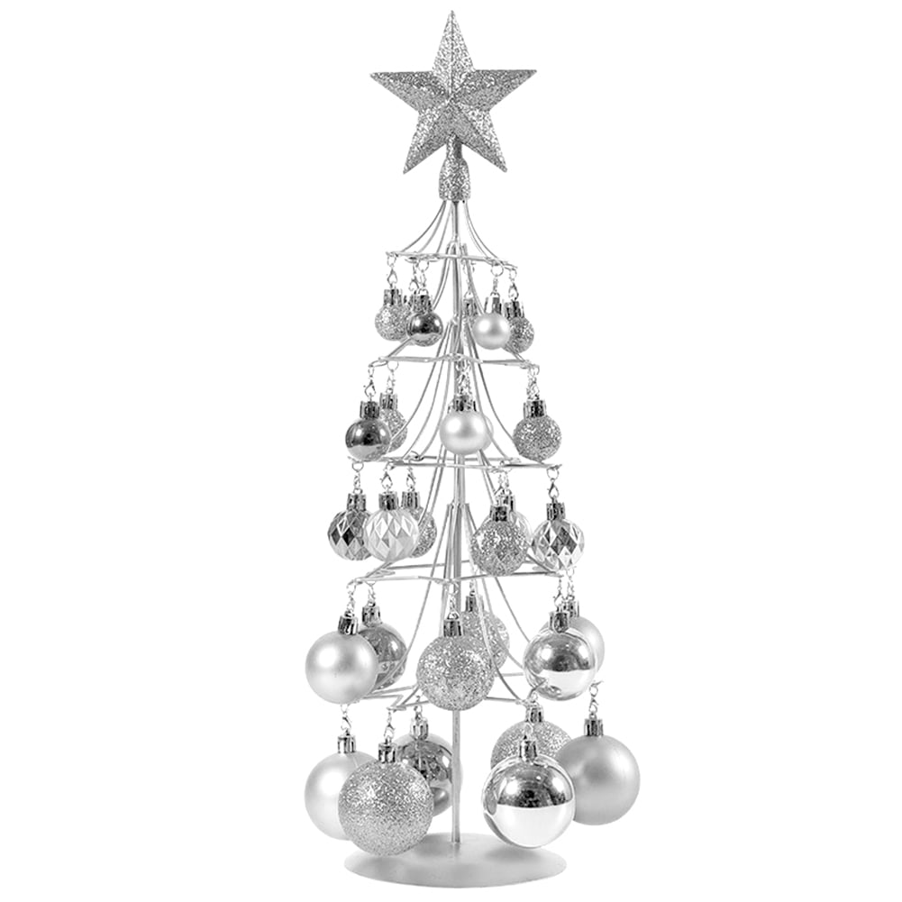 KYAIGUO Tabletop Mini Christmas Tree Set with LED Lights Iron Christmas ...