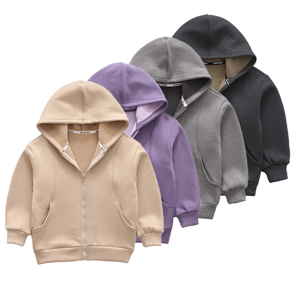 KYAIGUO Toddler Baby Hooded Jacket & Outerwear,Kids Fashion Solid Color Hoodies Jacket Fall ...