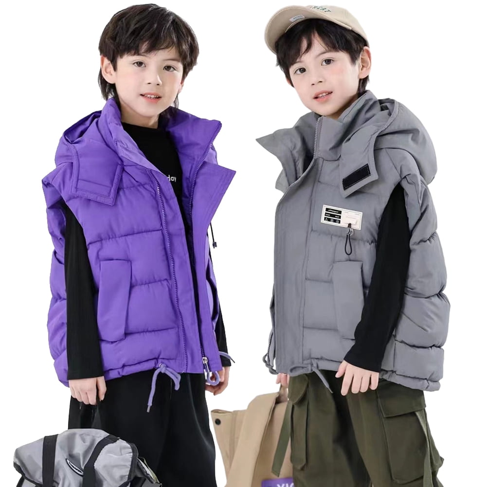 KYAIGUO Toddler Boys Girls Warm Vest Puffer Down Vest for Kids Hooded Sleeveless Jacket Winter ...