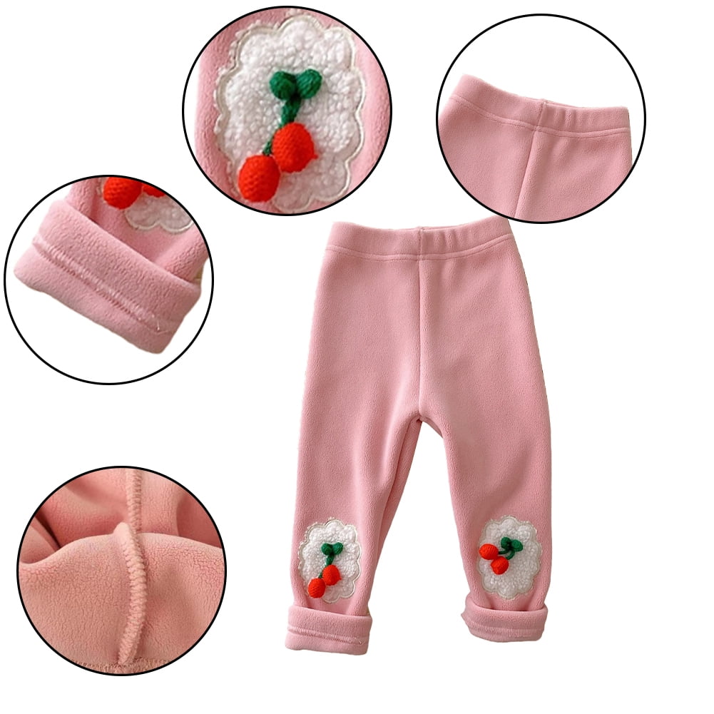 KYAIGUO Toddler Kids Fall Winter Leggings for Girls,9M-6Y Thermal Trousers Full Length Pants ...