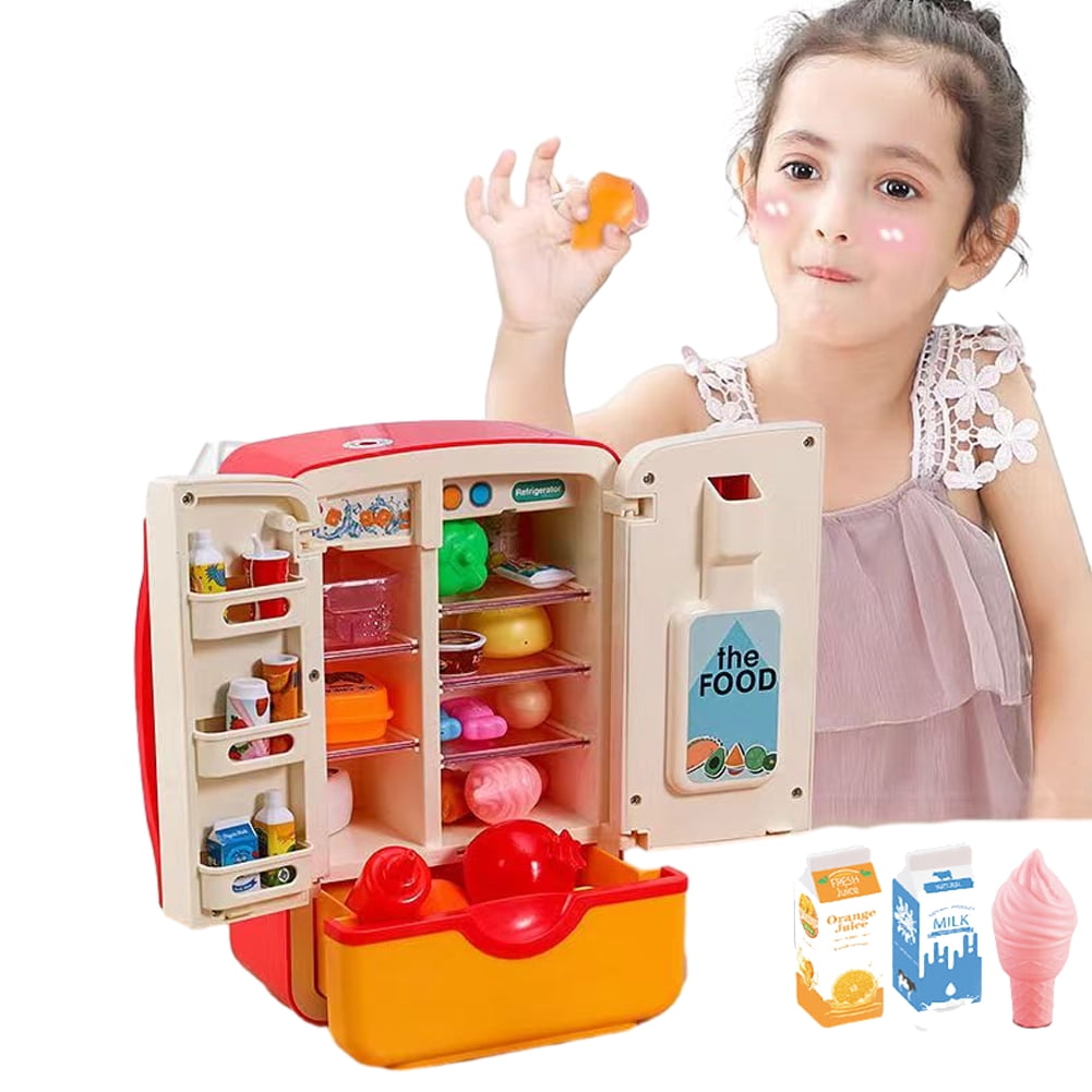 KYAIGUO Toddler Kids Kitchen Appliances Toys Baby Mini Fridge Toy ...