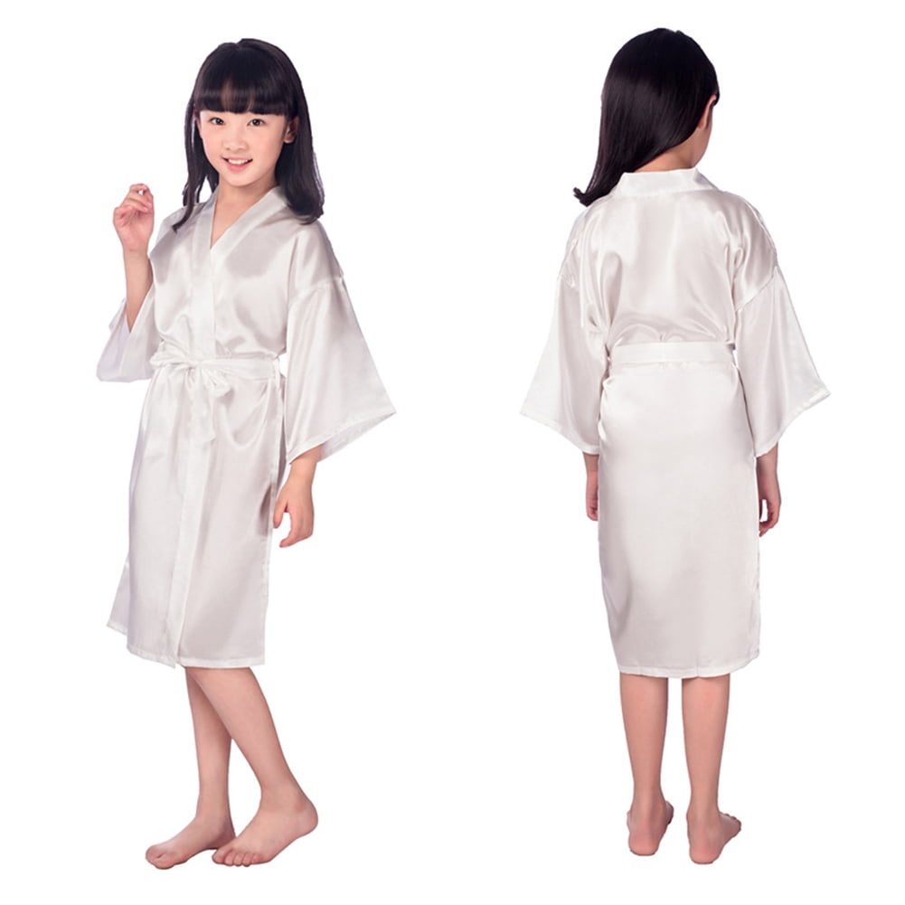 KYAIGUO Toddler Kids Teen Girls Silky Satin Bathrobe Teen Summer Night ...