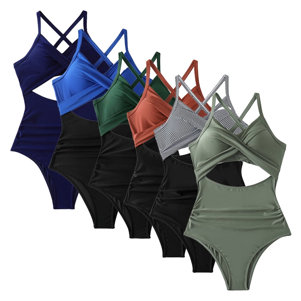 KYAIGUO Women's One Piece Backless Swimsuit High Waist Beach Bathing ...