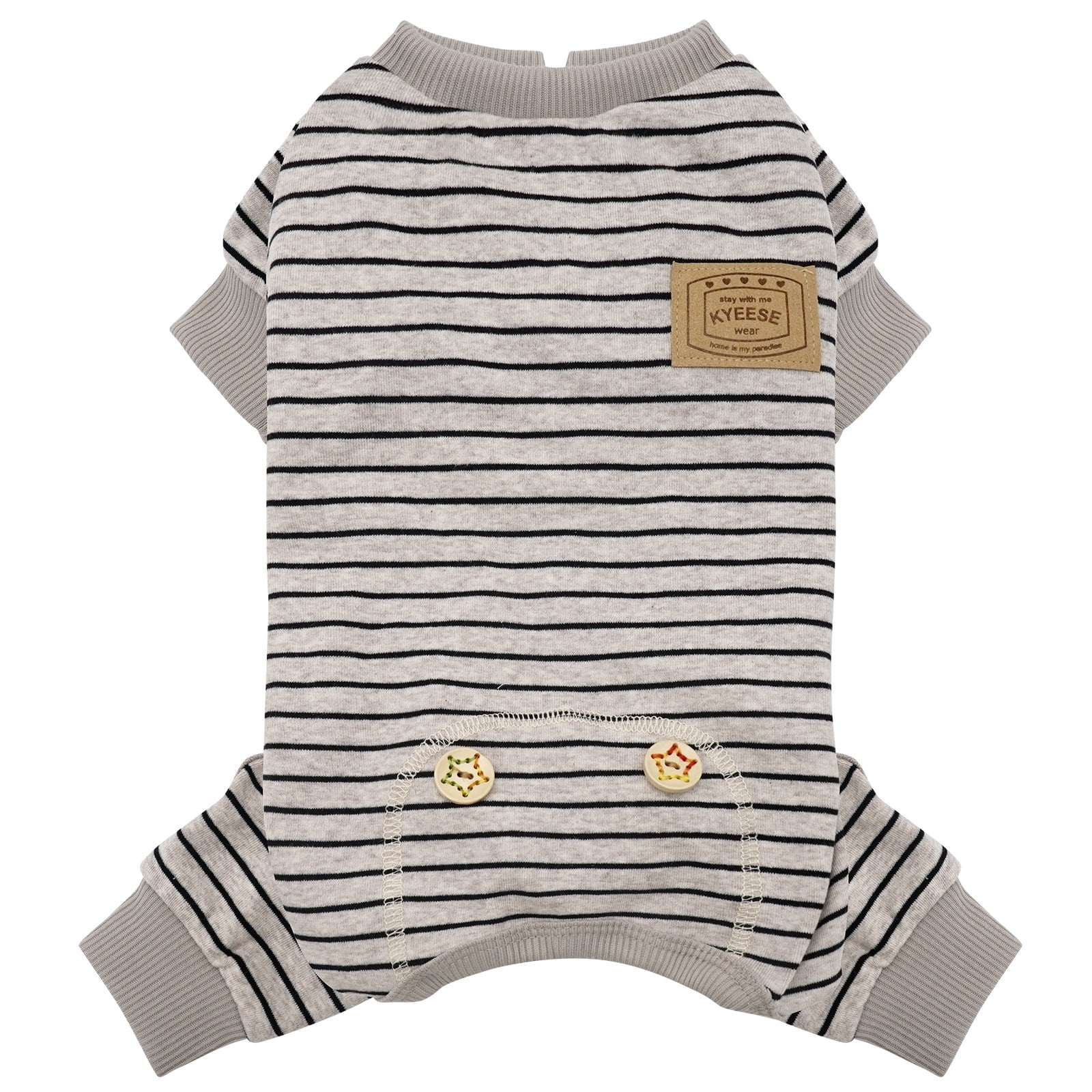 KYEESE Dog Pajamas, Ivory Brown Stripe Dog Pjs, Dog Pajamas for Small ...
