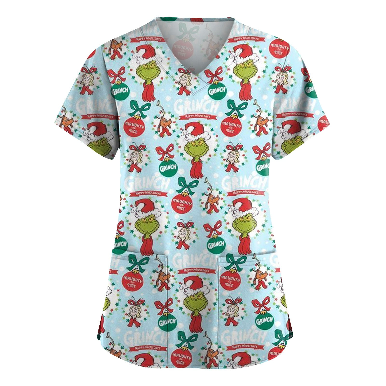 KYGABAK Grinch Scrub Tops Women,Grinch Scrub Tops,Grinch Ladies Short ...