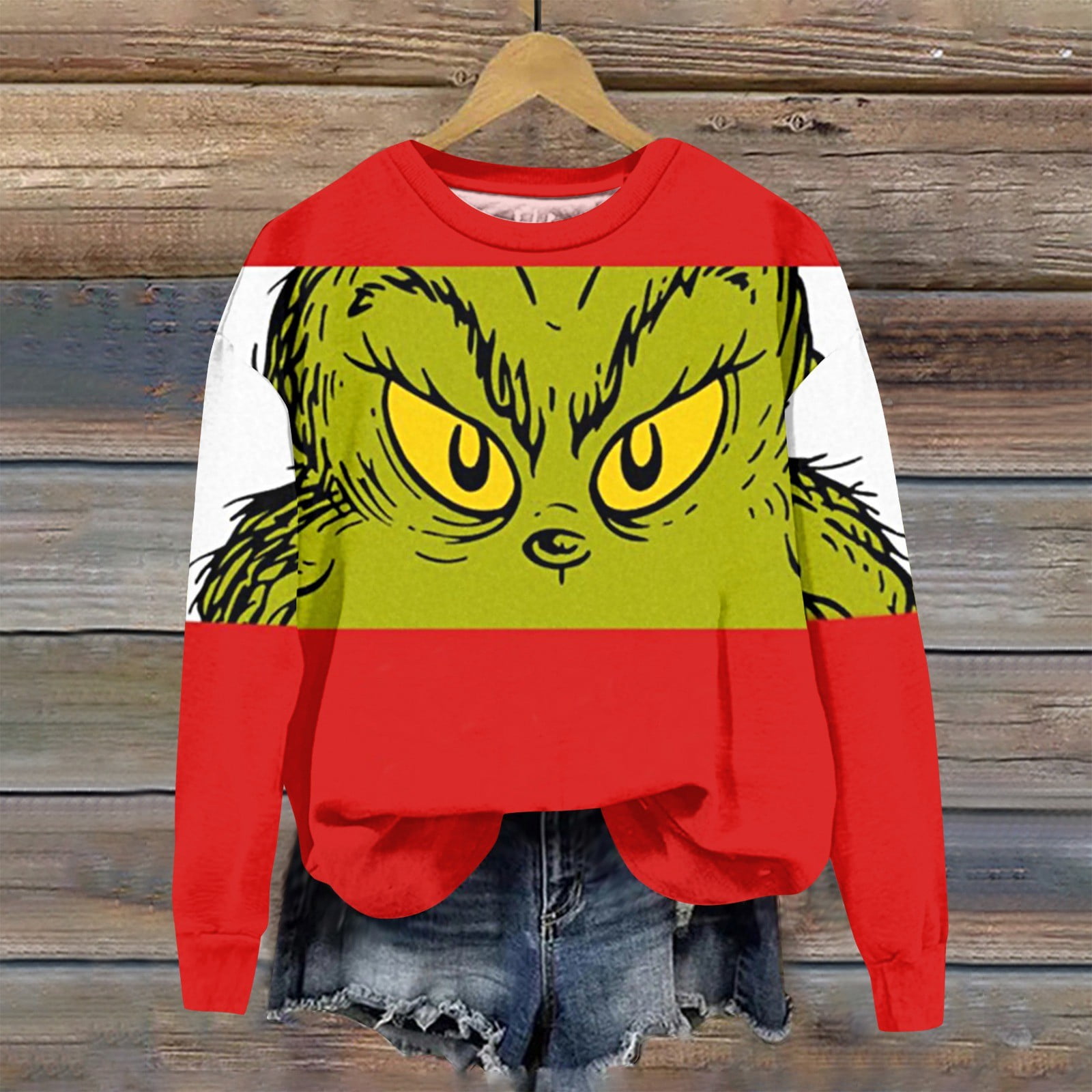 KYGABAK Womens Christmas Grinch Sweater,Grinch Christmas Pullovers ...