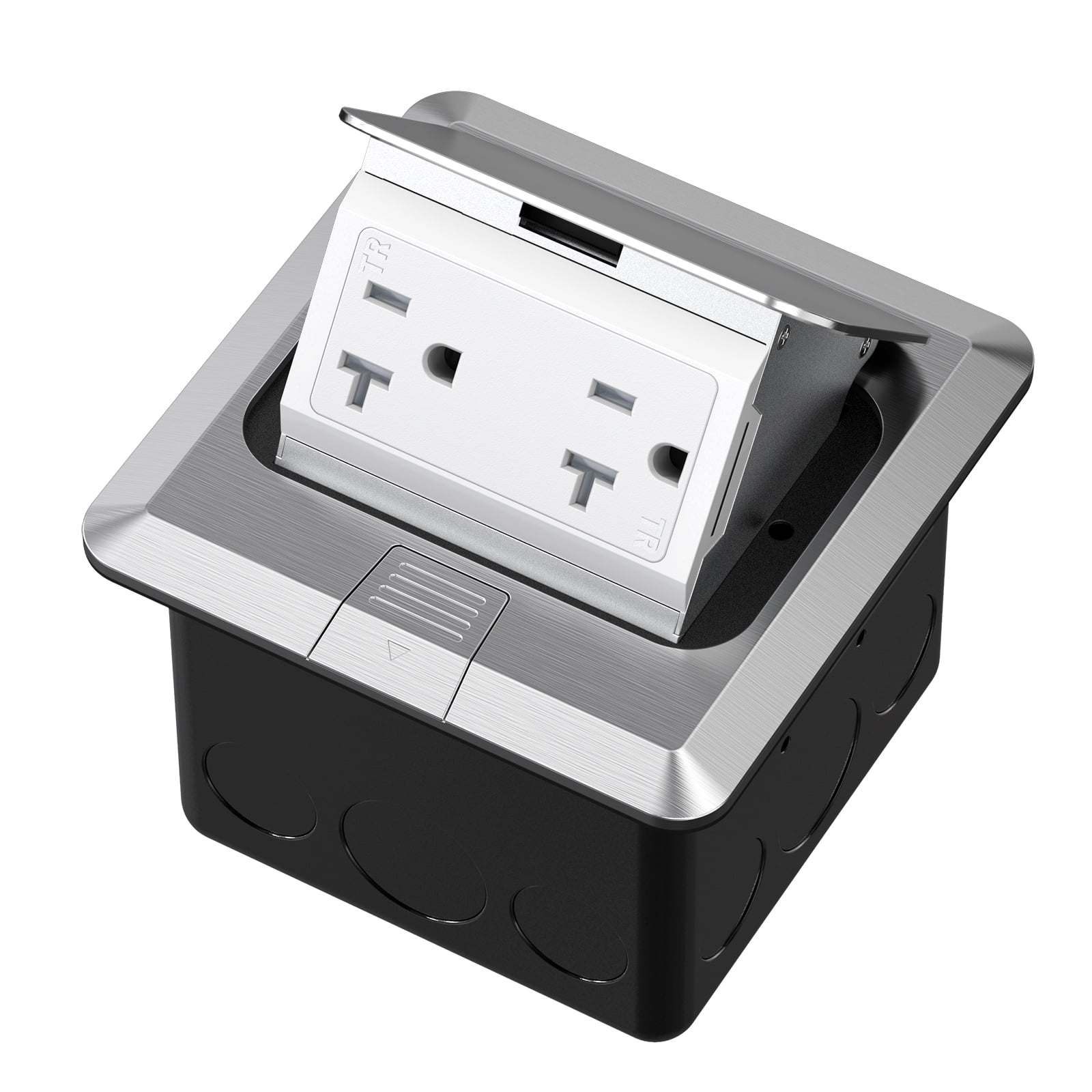 KYHSHJ Pop Up Floor Electrical Outlet with 20 Amp Stainless Steel TR ...