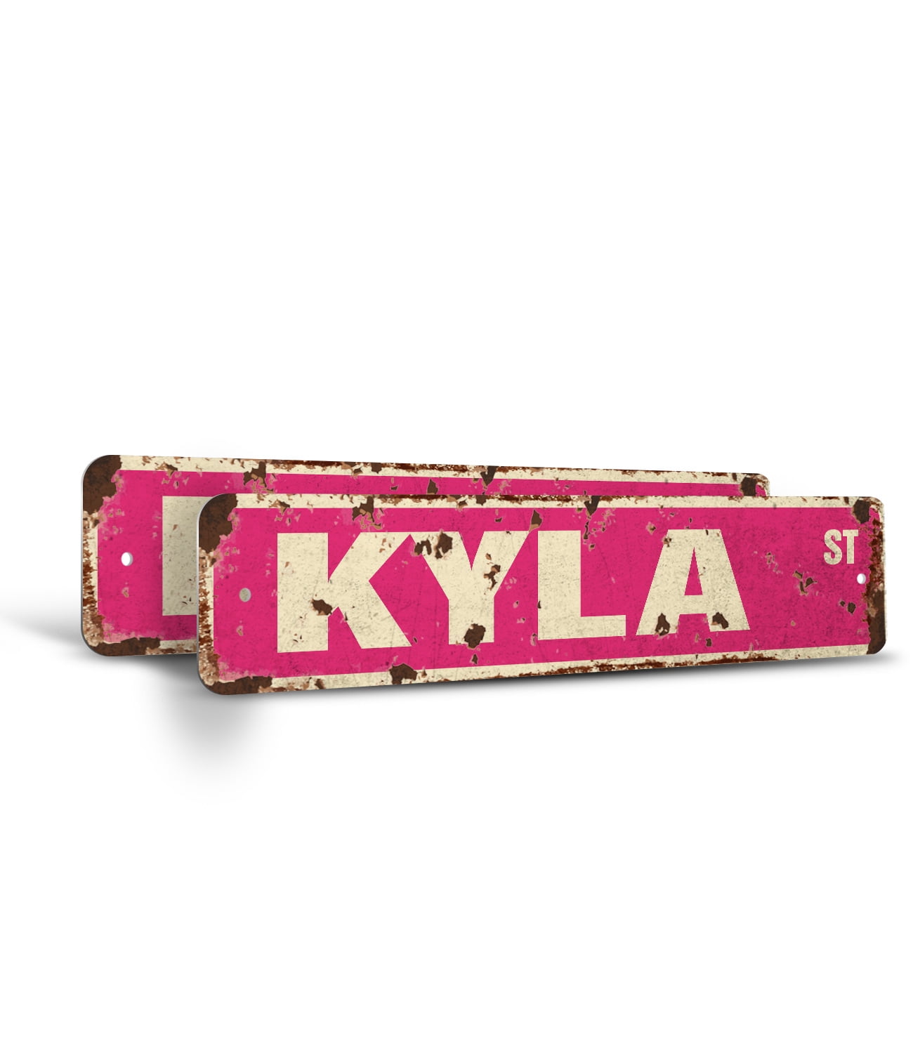 KYLA Vintage Style Rustic Street Sign – (2 Pack) Childrens Name Room ...