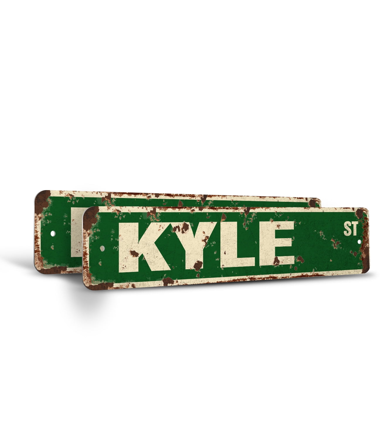 KYLE Vintage Style Rustic Street Sign – (2 Pack) Childrens Name Room ...