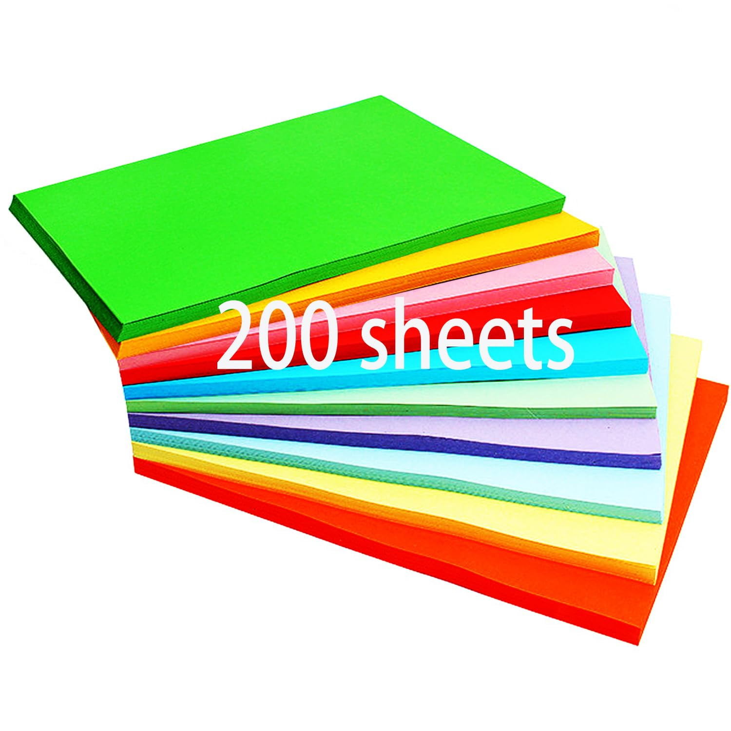 KYMY 200 sheets Colored AIF4 A4 Cardstock Papers, 10 Colors 150gsm ...