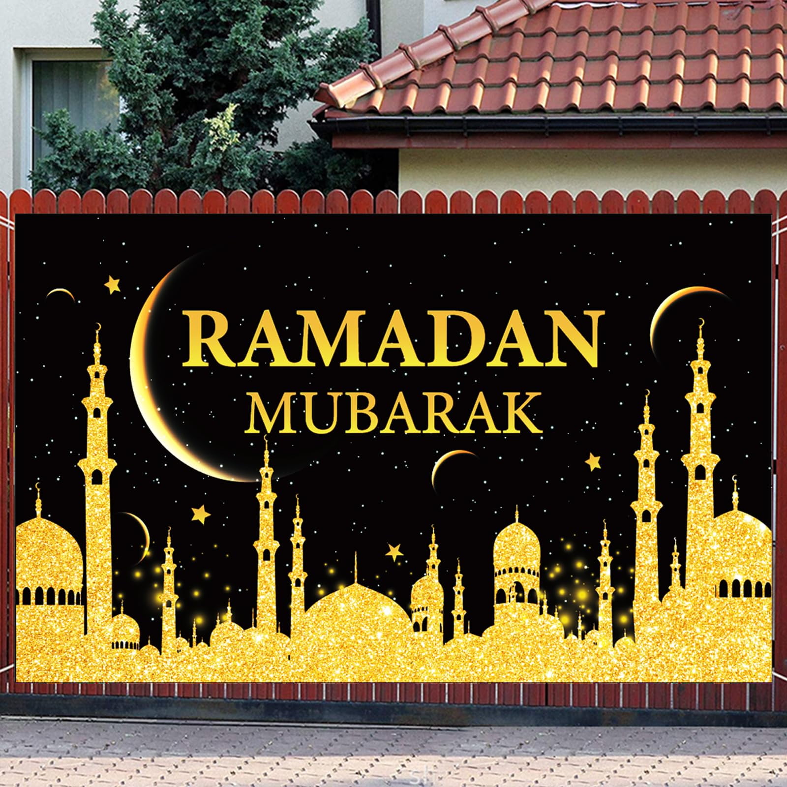 KYMY Ramadan Mubarak Backdrop with 70.8" X 43.3", Muslim Ramadan Banner ...