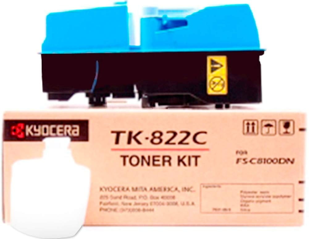 KYOCERA 1T02HPCUS0 Model TK-822C Cyan Toner Cartridge for use FS ...