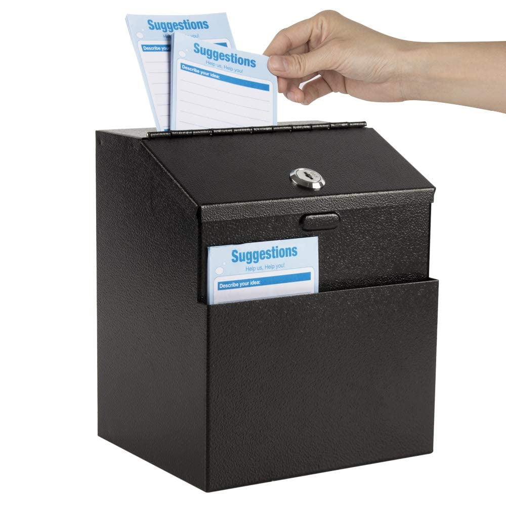 KYODOLED Suggestion Box with Lock and 50 Free Suggestion Cards, Metal ... KYODOLED Suggestion Box with Lock and 50 Free Suggestion Cards, Metal ...