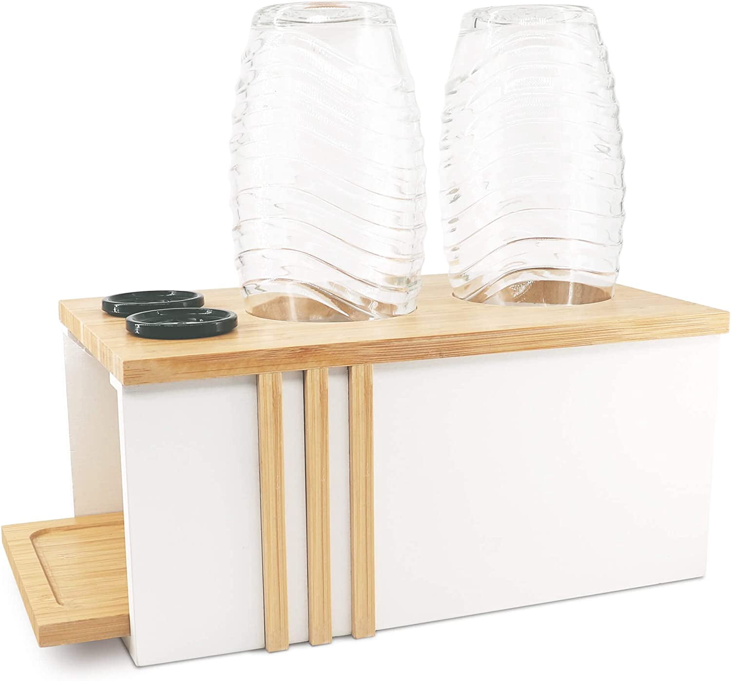 KYONANO Bottle Holder for Soda Bottles, Bamboo Drip Holder Accessories ...