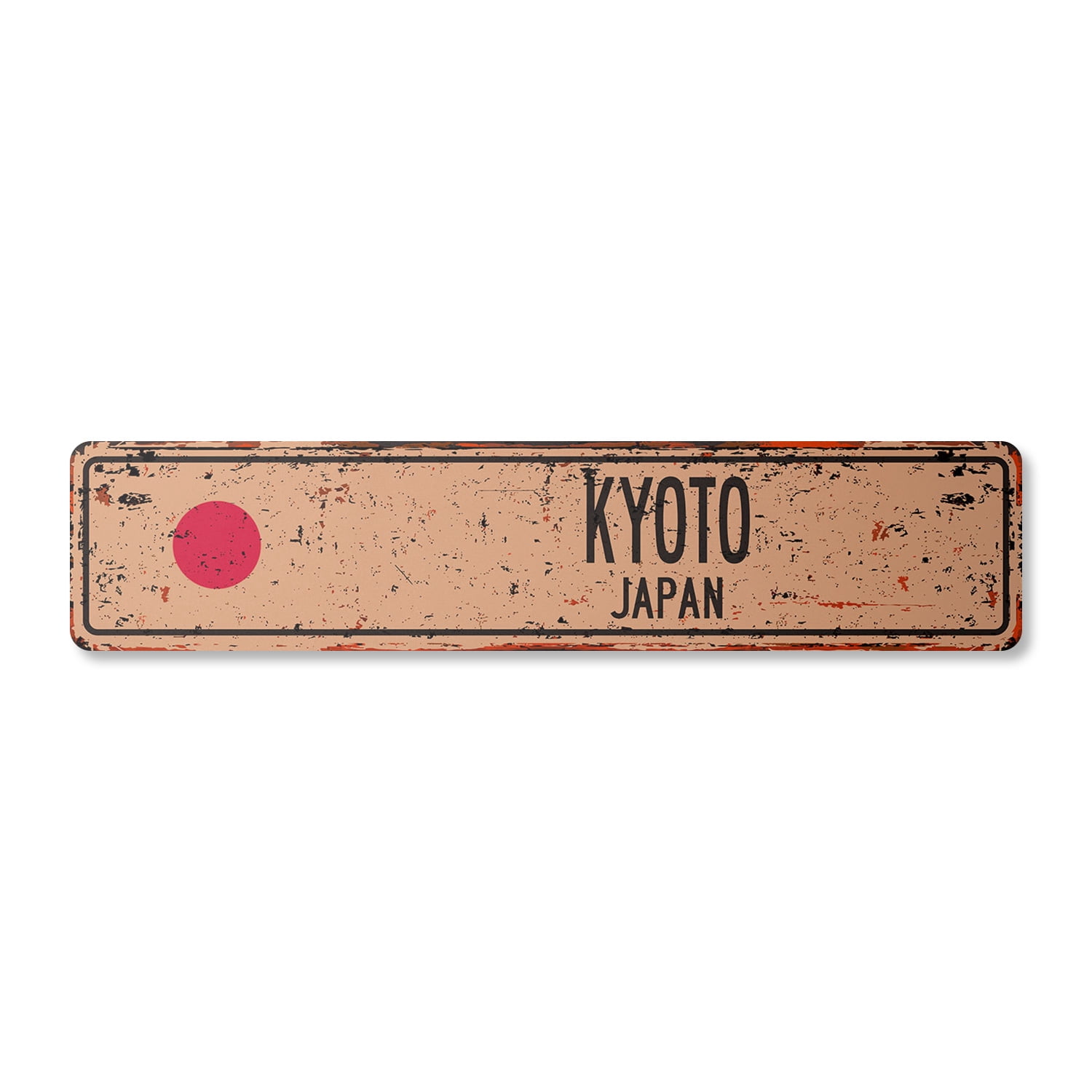 KYOTO JAPAN Vintage Aluminum Street Sign Japanese flag city country ...