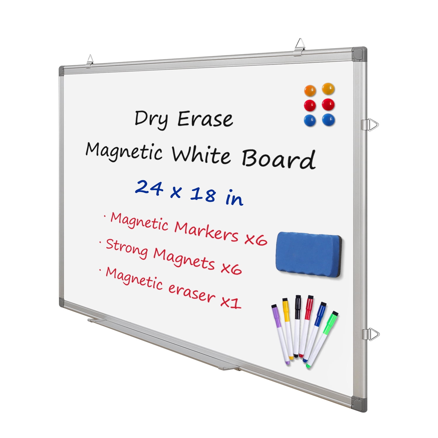 "KYSHop Magnetic Dry Erase Board, 24"" X 18"", Aluminum Frame, 6 ...