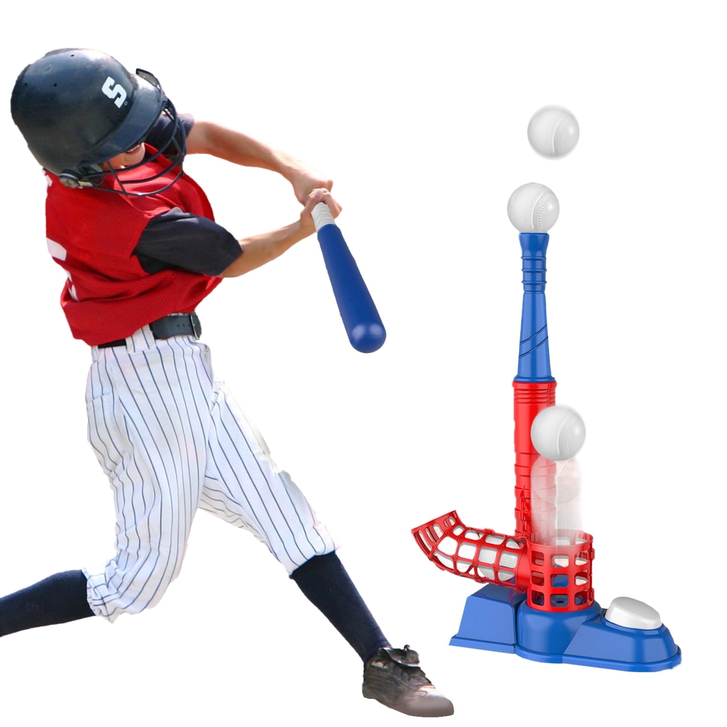 ToyM T Ball Set Baseball Toys, Tee Ball Set for Kids, Includes 10 Balls ...