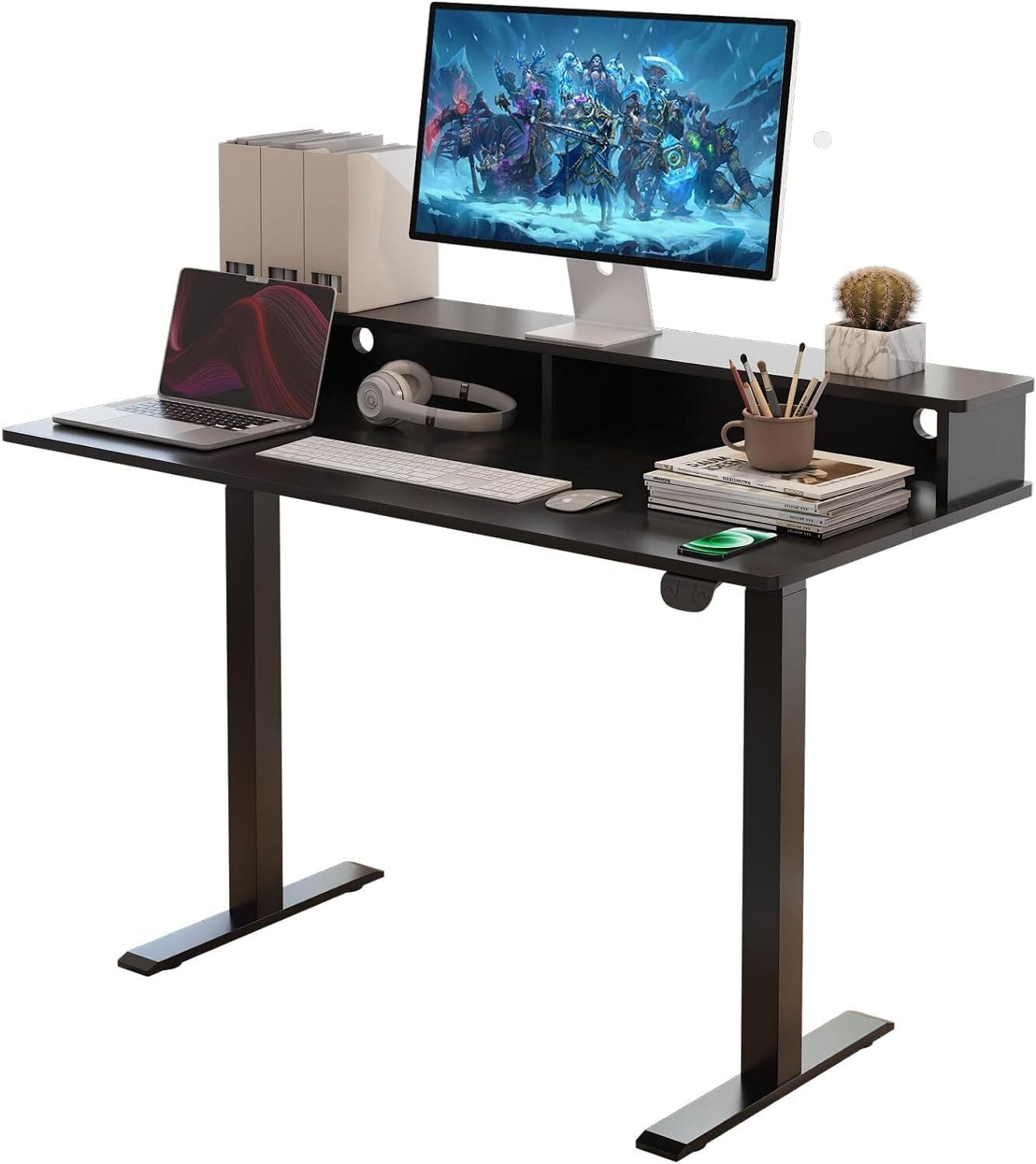 KYUTR 2-Tier Height Adjustable 45" Electric Standing Desk - Upgraded ...
