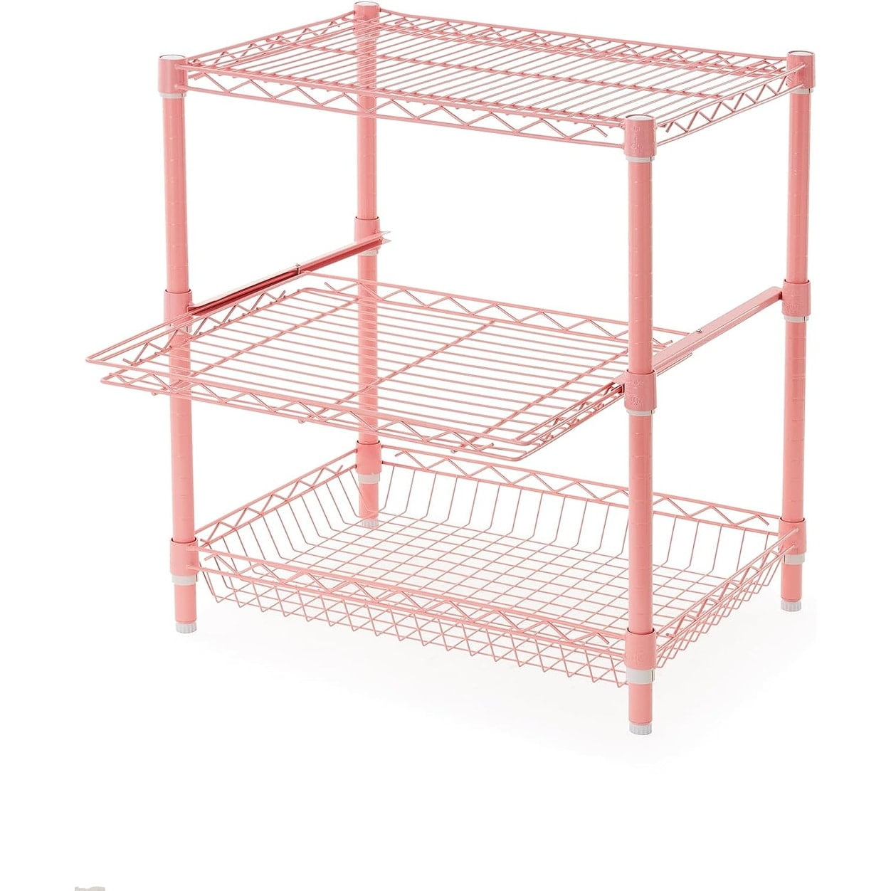 KYUTR 3-Tier Storage Shelving Unit, Adjustable Metal Wire Racks Heavy ...