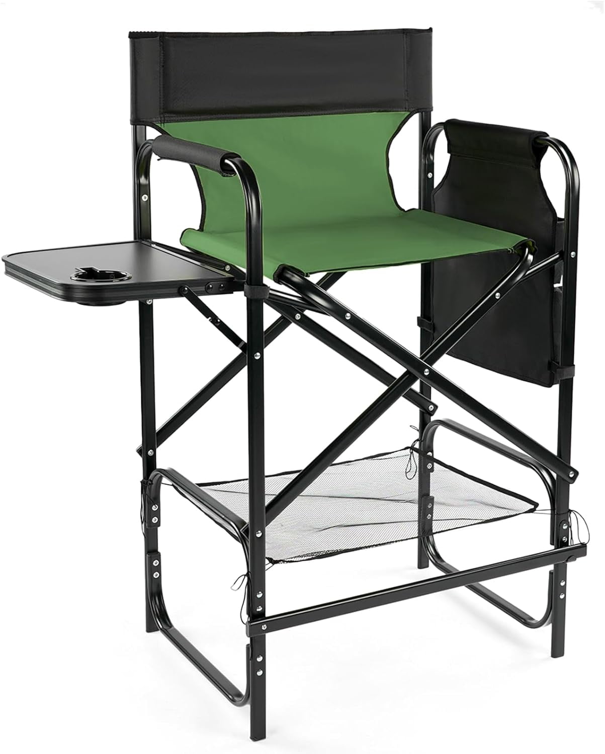 KYUTR 31" Tall Directors Chair Height Seat Folding with Side Table ...