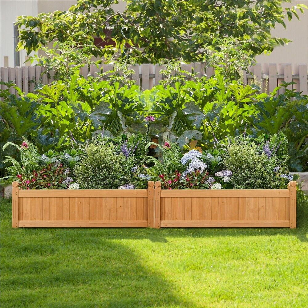 KYUTR 46″ L Wooden Raised Garden Bed, Horticulture Wood Rectangular ...
