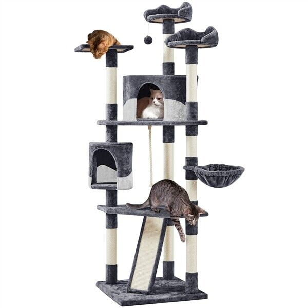 KYUTR 79in Multi-Level Cat Trees Indoor Cat Tower with Sisal-Covered ...