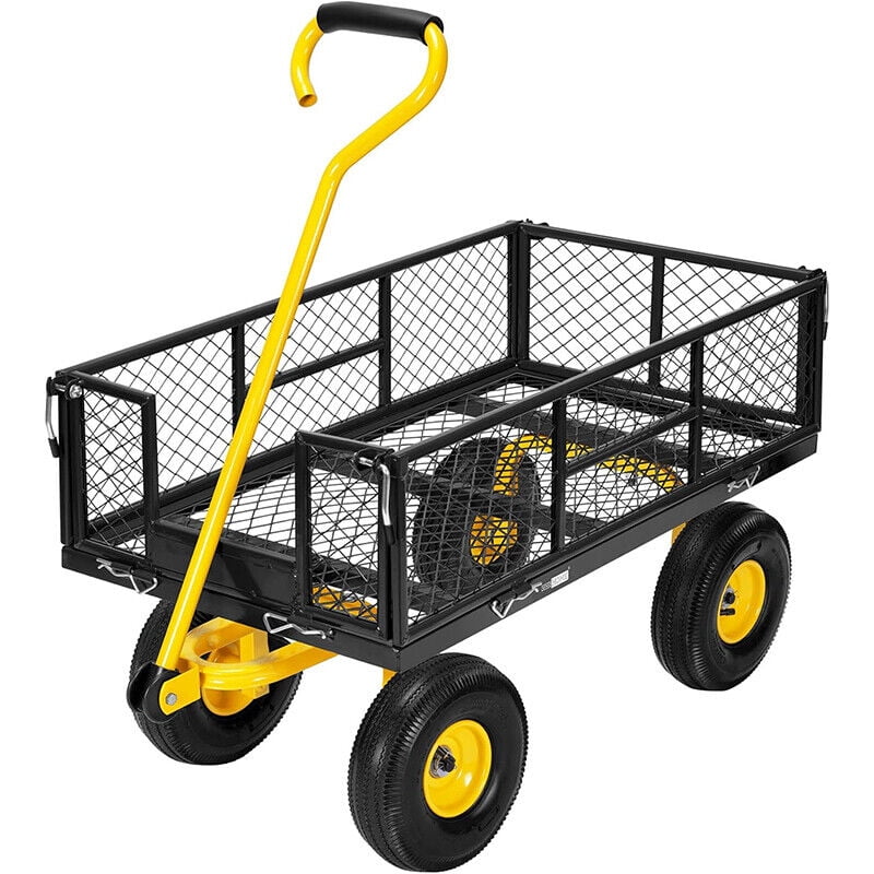 KYUTR 880 Lbs Garden Carts Heavy-Duty Yard Mesh Wagon Cart Steel Lawn ...