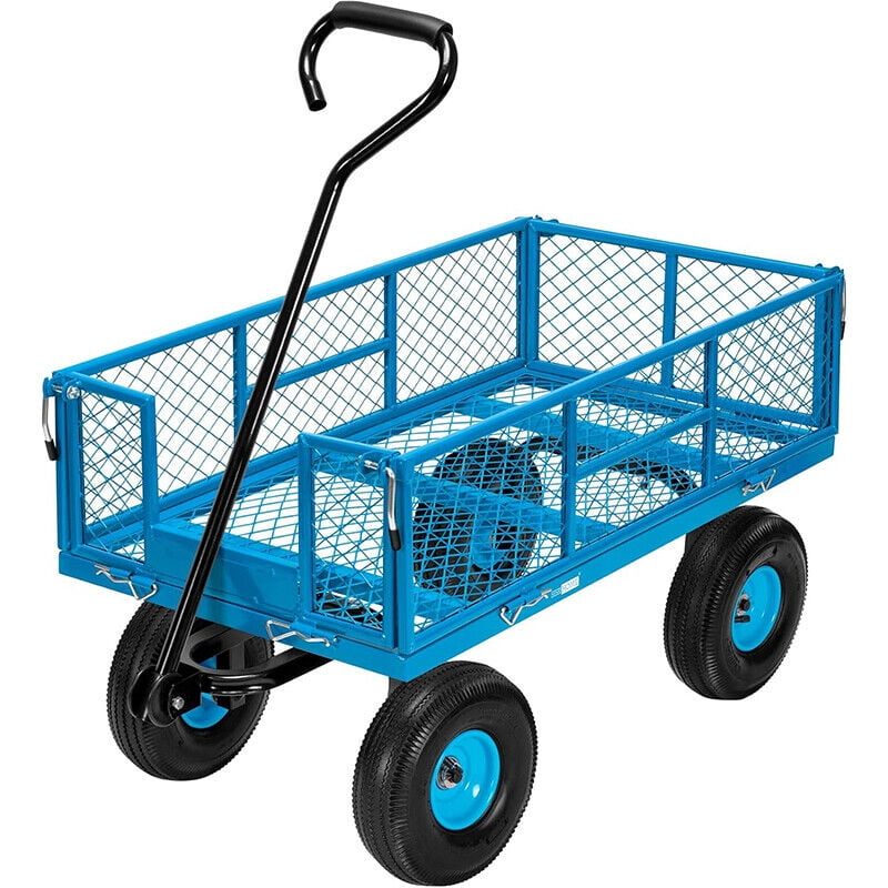 KYUTR 880 Lbs Garden Carts Heavy-Duty Yard Mesh Wagon Cart Steel Lawn ...