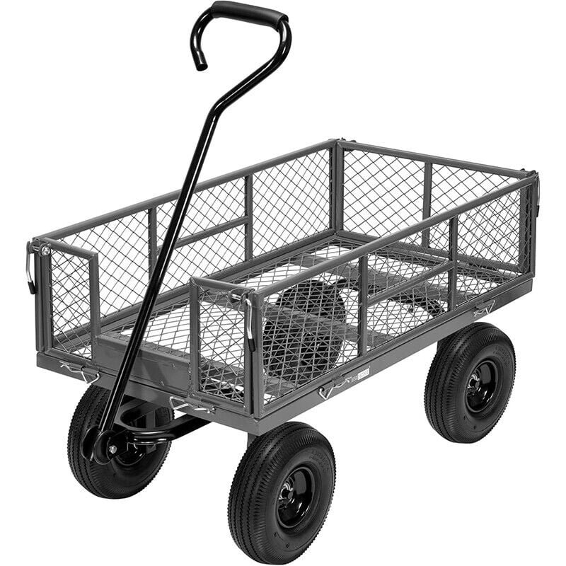KYUTR 880 Lbs Garden Carts Heavy-Duty Yard Mesh Wagon Cart Steel Lawn ...