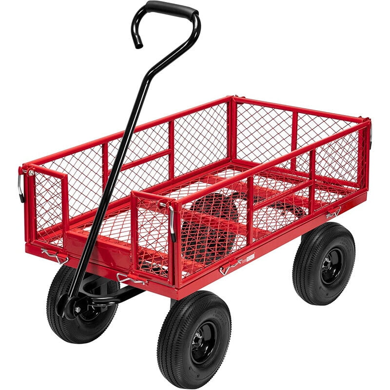 KYUTR 880 Lbs Garden Carts Heavy-Duty Yard Mesh Wagon Cart Steel Lawn ...