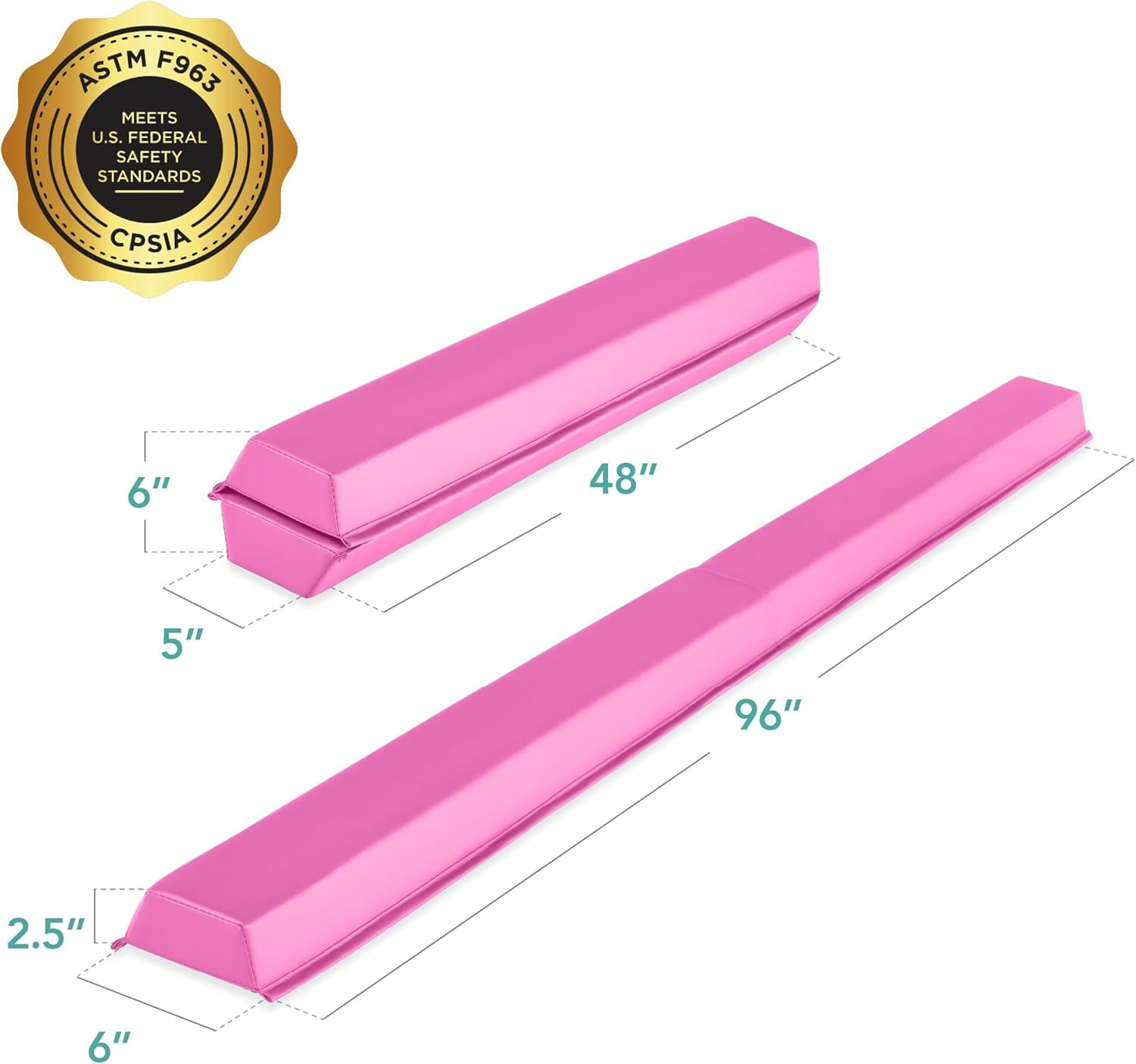 KYUTR 8ft Folding Medium-Density Foam Floor Balance Beam for Gymnastic ...