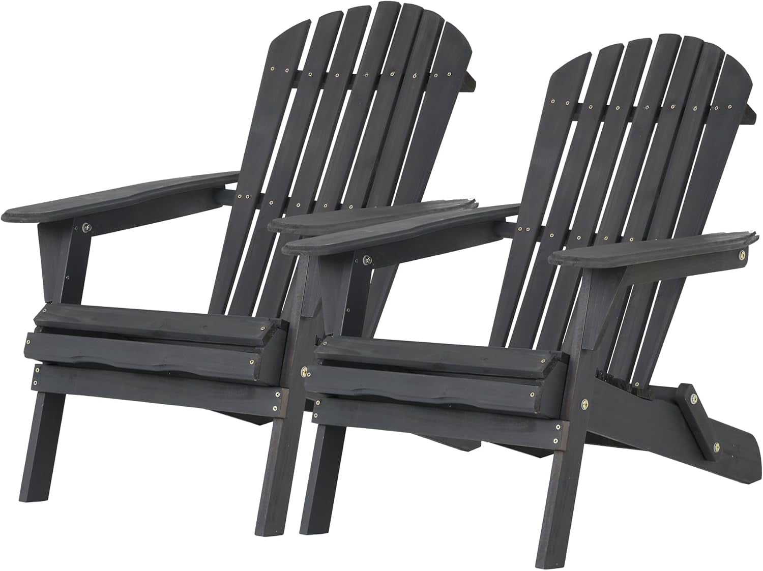 KYUTR Adirondack Chair Set of 2, Weather Resistant Patio Chairs with ...