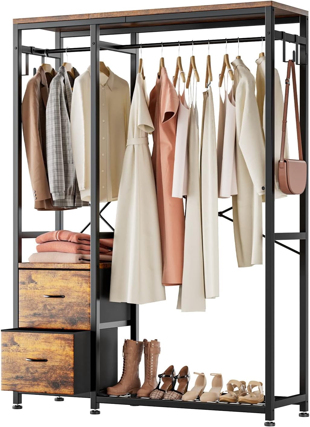 KYUTR Clothes Rack, Heavy Duty Garment Rack for Hanging Clothes ...