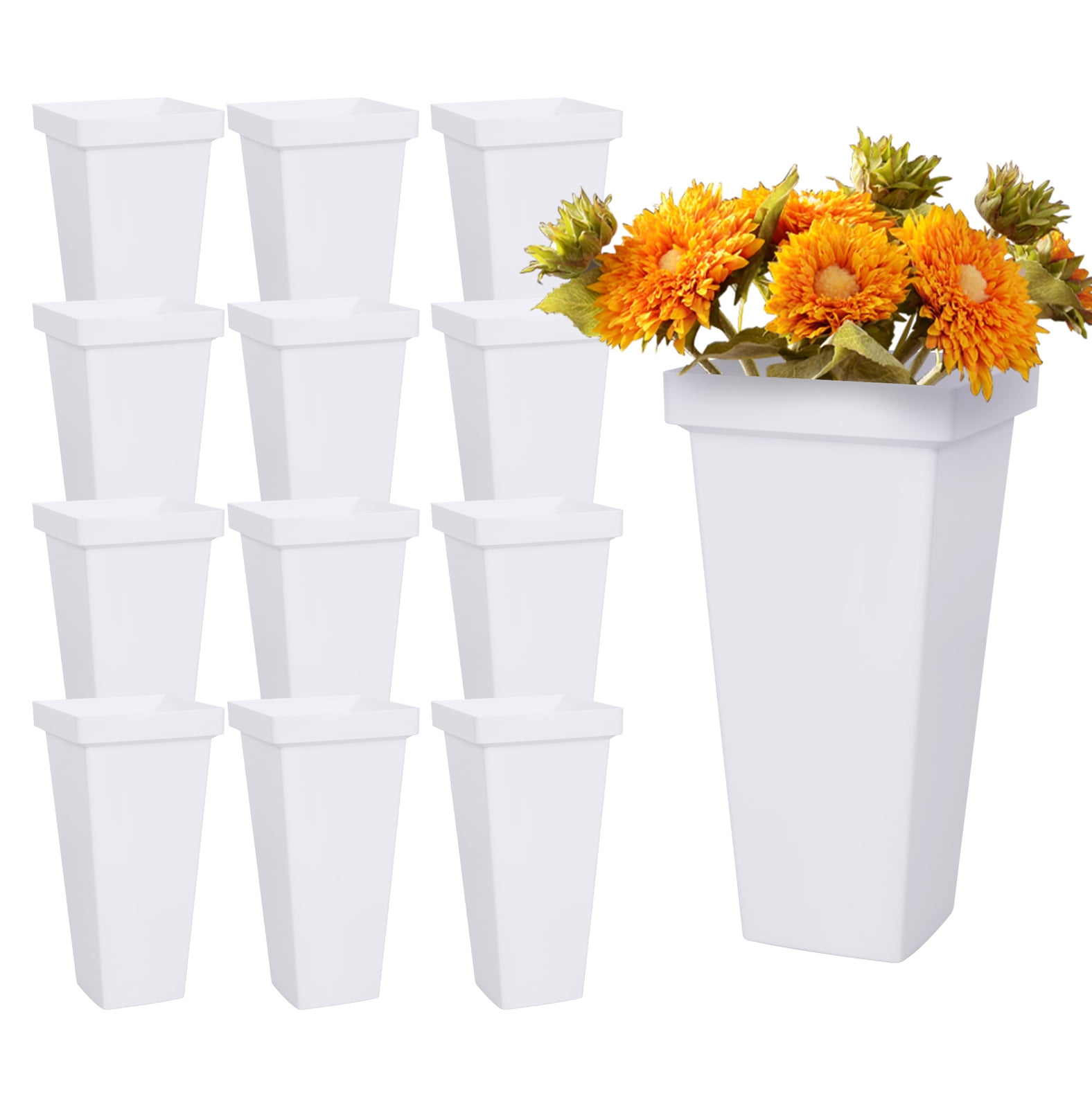 KYUTR Flower Display Stands with Buckets, 3-Tier Rolling Plant Stand ...