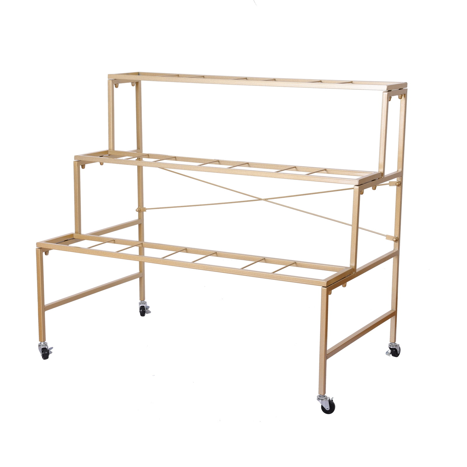 KYUTR Flower Display Stands with Bucketsr Rolling Plant Stand with ...