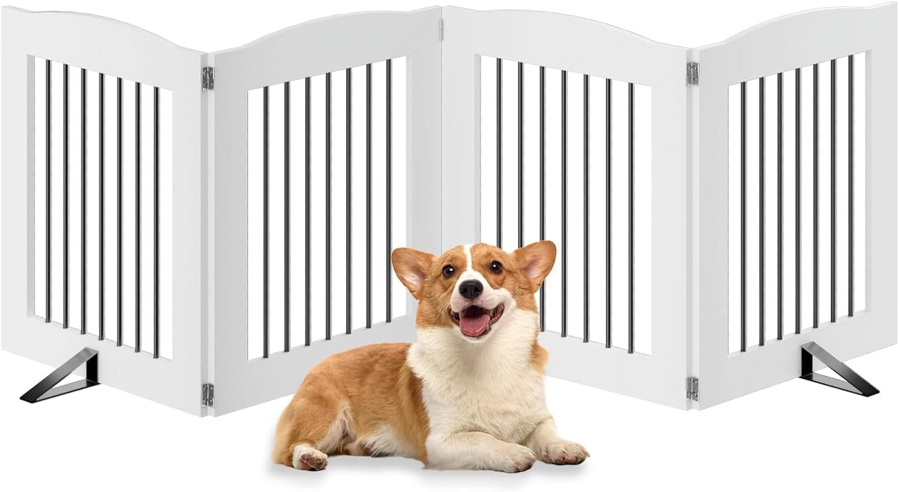 KYUTR Freestanding Dog Gates,Foldable Dog Fence Indoor Puppy Gate for ...